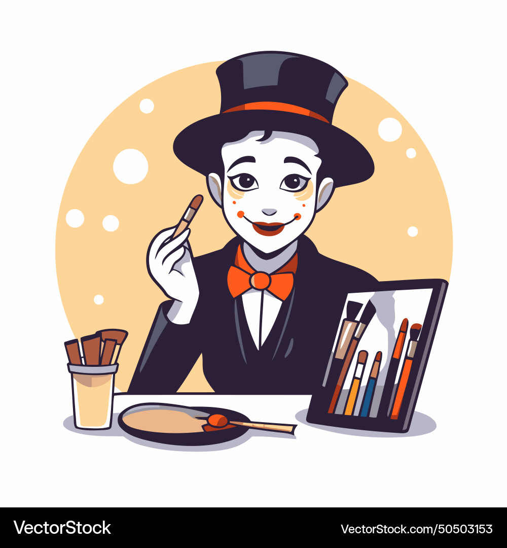 A mime artist at work Royalty Free Vector Image