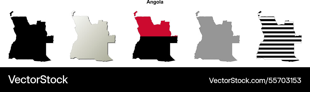 Angola outline map Royalty Free Vector Image - VectorStock