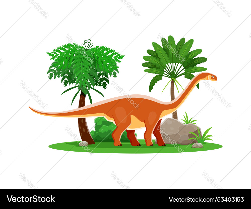Cartoon dinosaur prehistoric cetiosaurus character