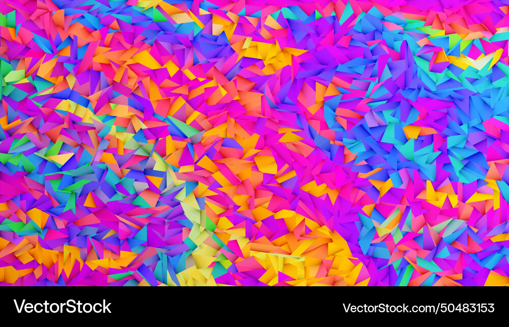 Colorful rainbow triangular polygonal background Vector Image
