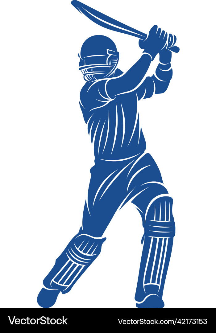 Cricket player logo design icon symbol template Vector Image