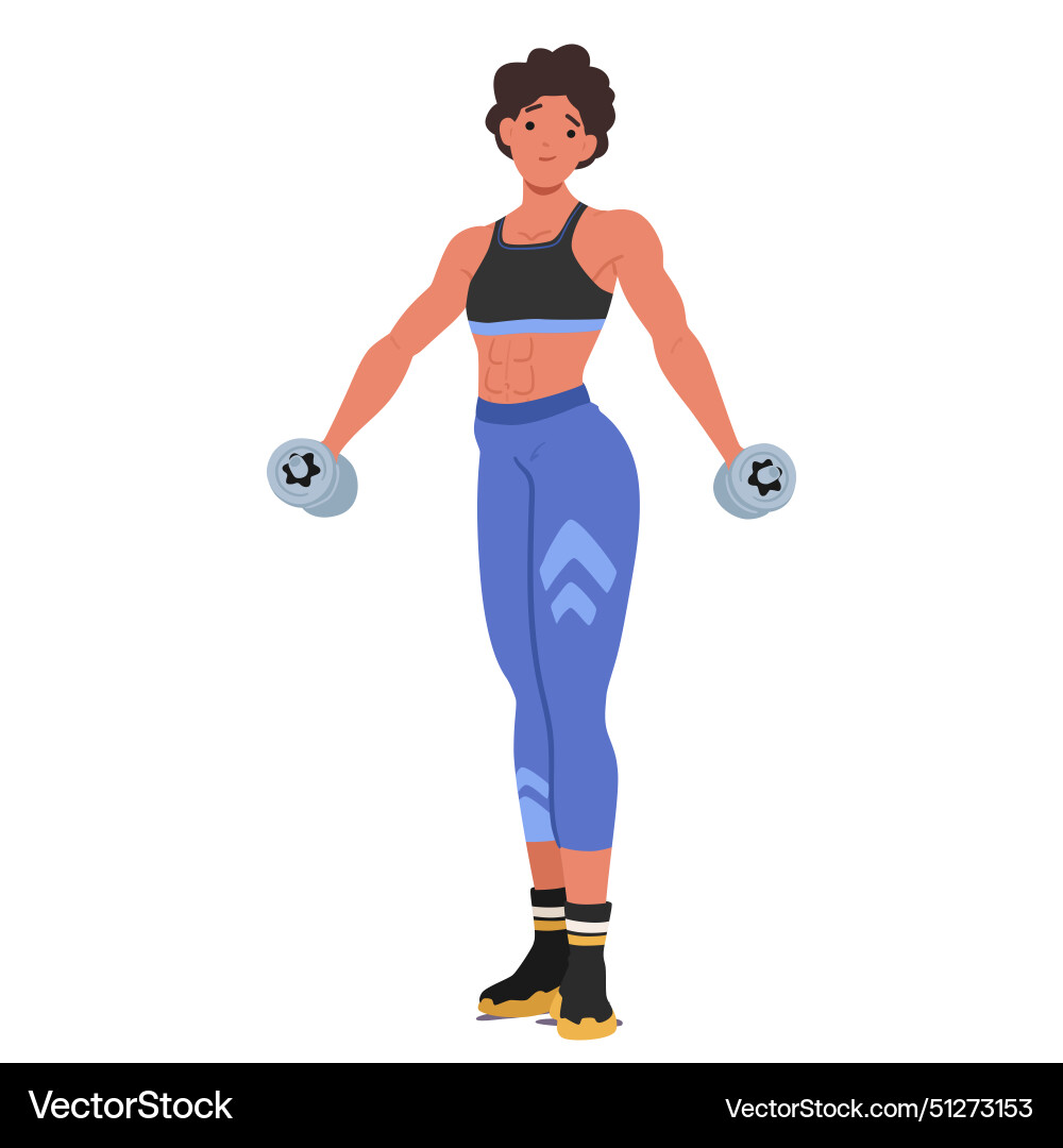 Female bodybuilder in athletic wear confidently Vector Image