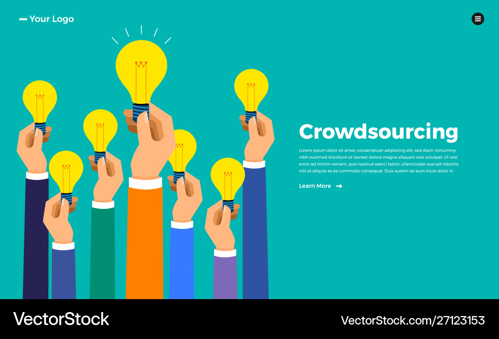 Flat design concept crowdsourcing Royalty Free Vector Image