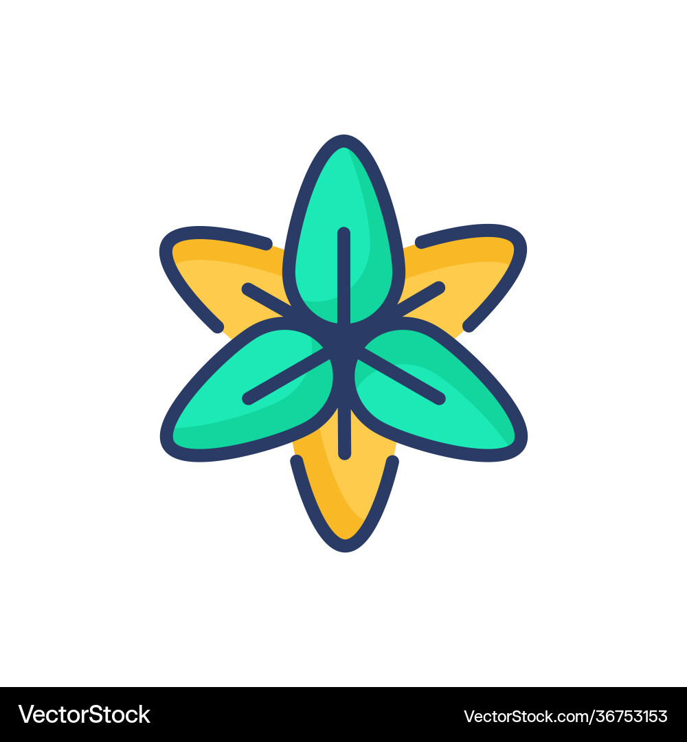 Lily icon in logotype Royalty Free Vector Image