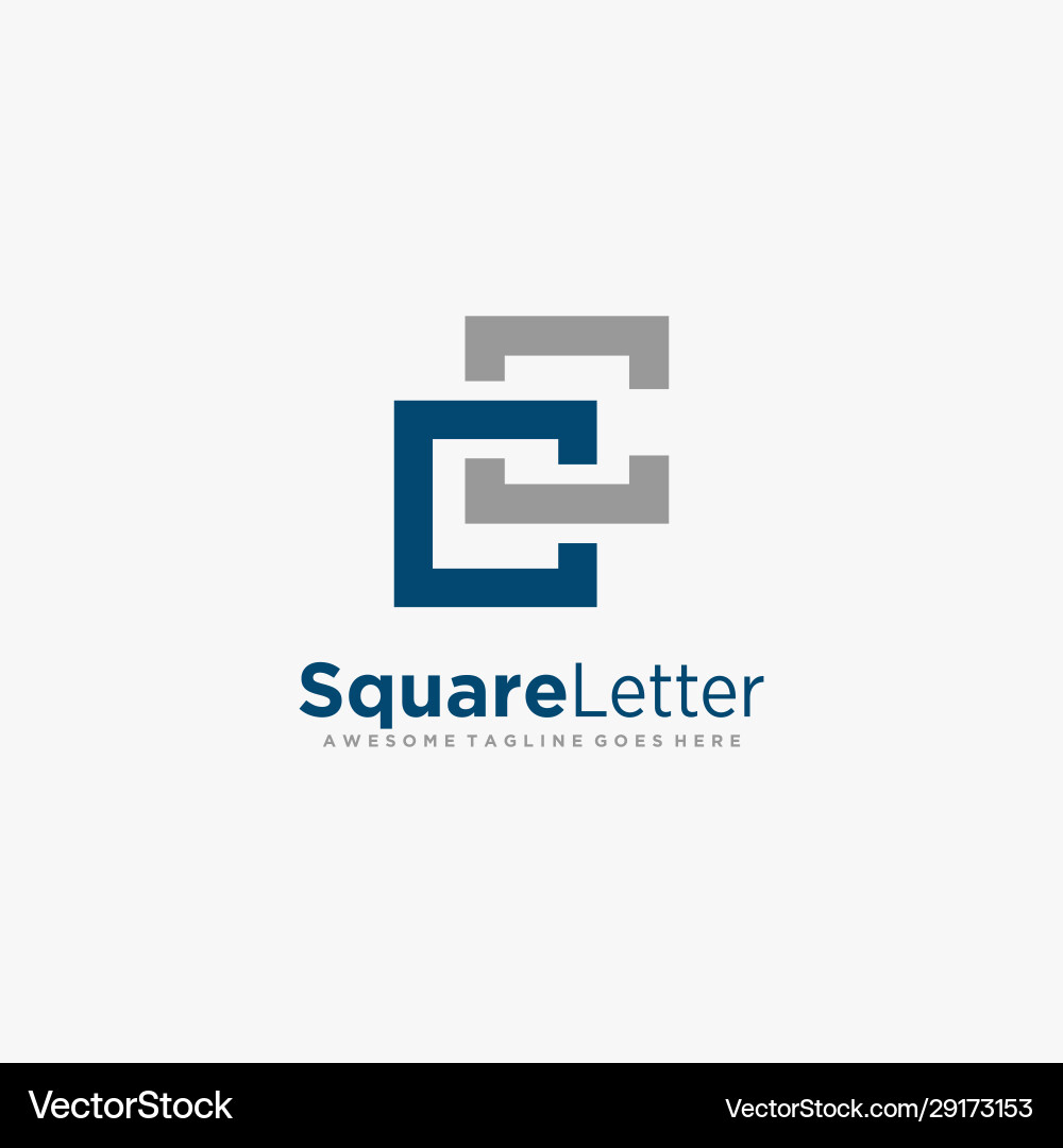 Logo abstract square letter c line art style Vector Image