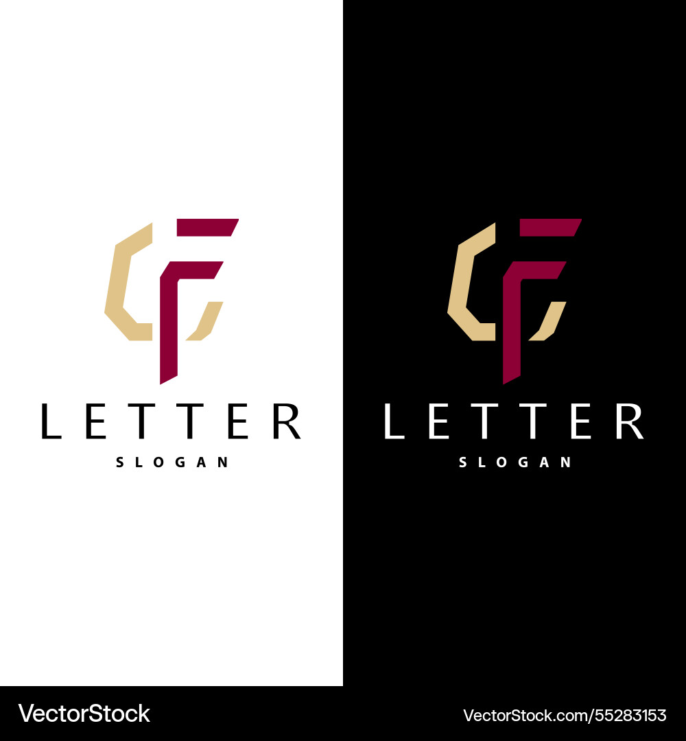 Minimal initial fg letter logo modern and luxury Vector Image