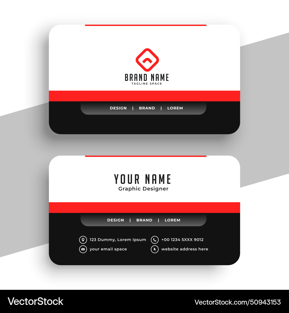 Modern corporate visiting card template in black Vector Image