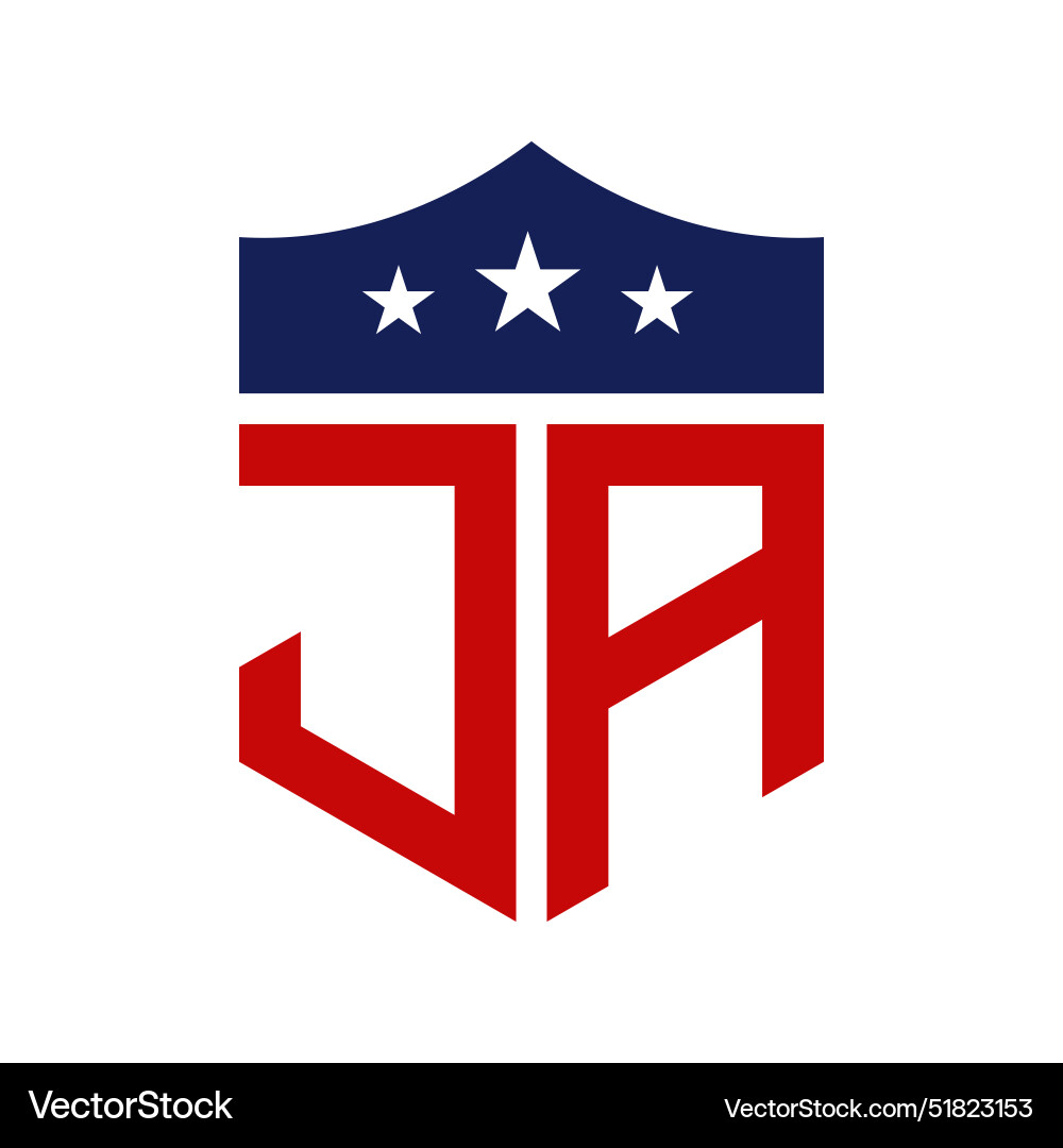 Patriotic ja logo design letter Royalty Free Vector Image