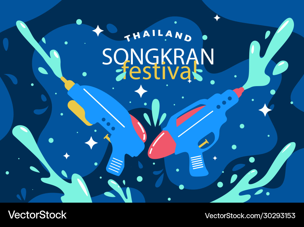 Realistic songkran concept design Royalty Free Vector Image