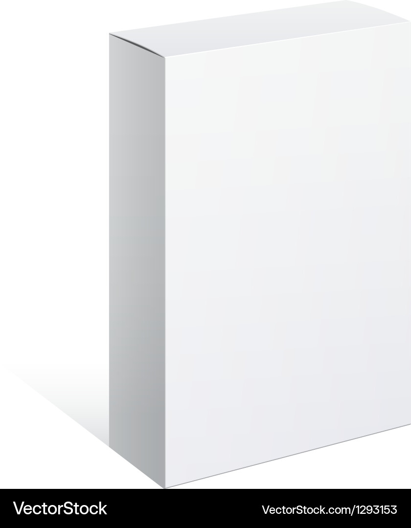 Realistic white box for software device Royalty Free Vector