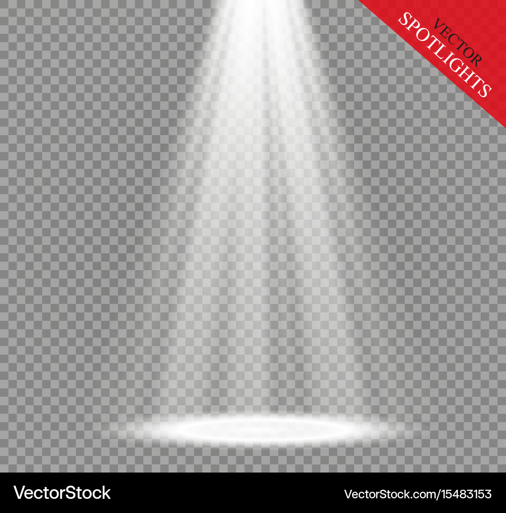 Realistic white gray glowing spotlights Royalty Free Vector