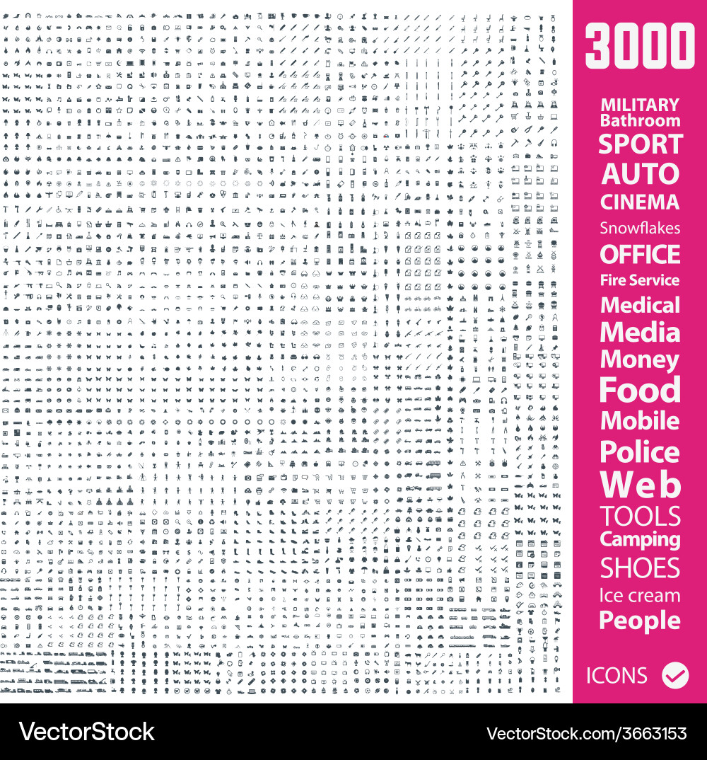 Set of 3000 quality icon Royalty Free Vector Image