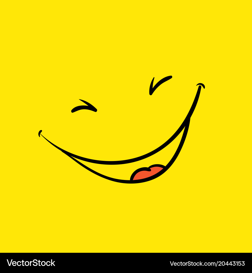 Smile template yellow positive thinking poster Vector Image