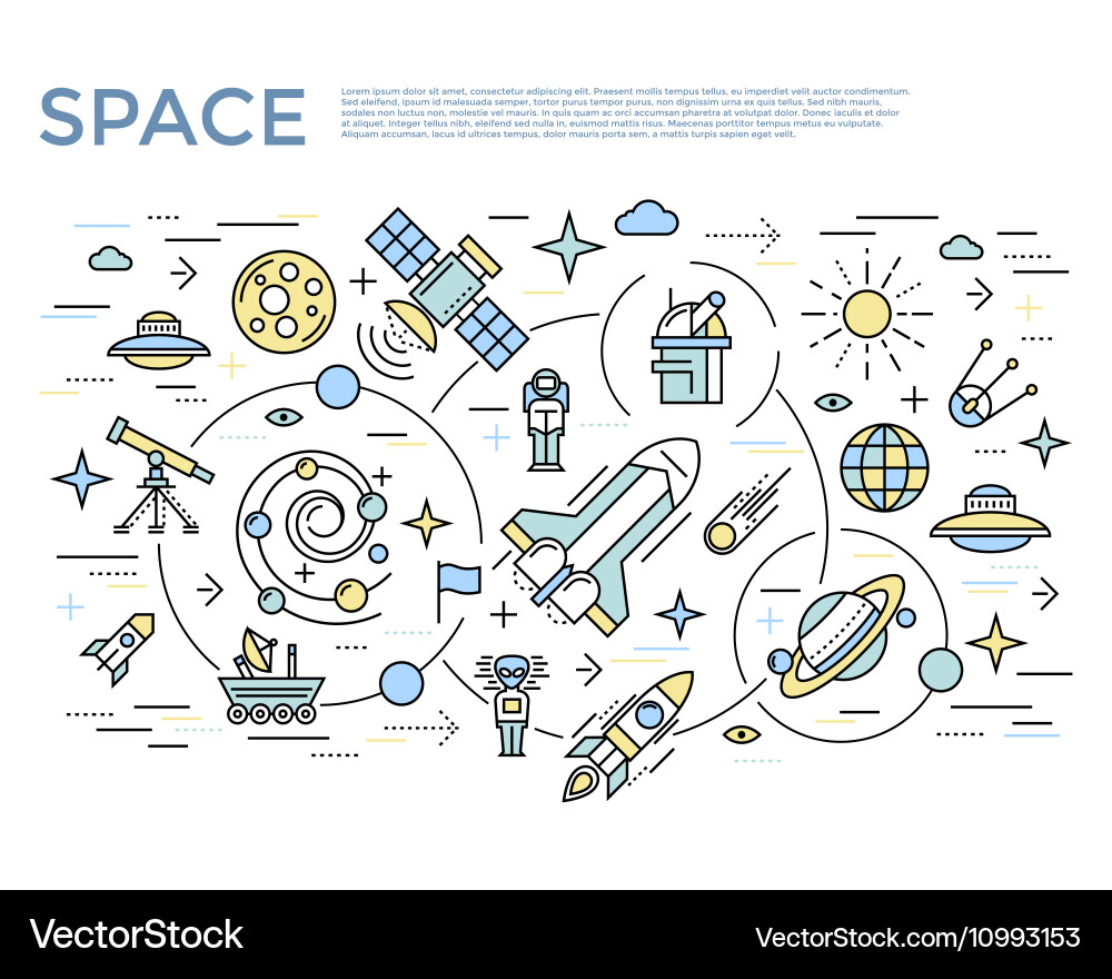 Space horizontal concept Royalty Free Vector Image