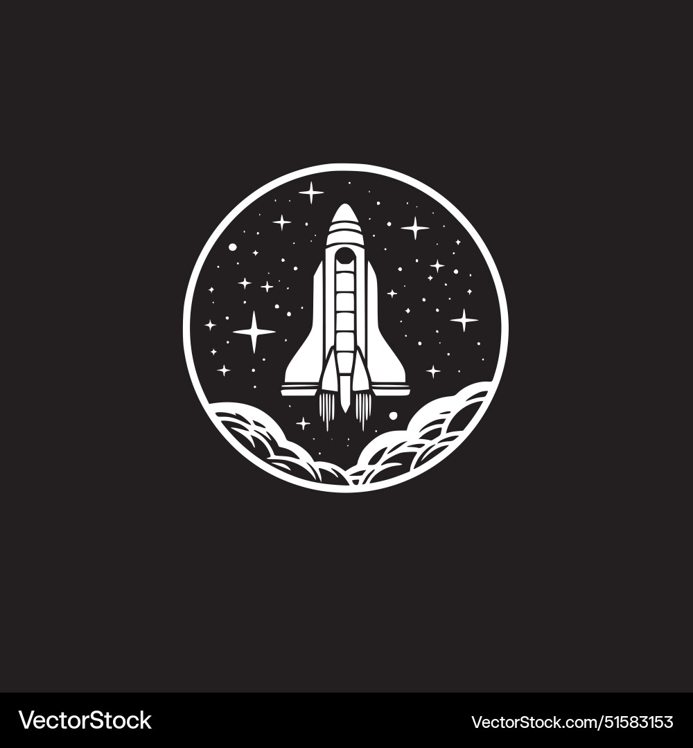 Space - minimalist and flat logo Royalty Free Vector Image