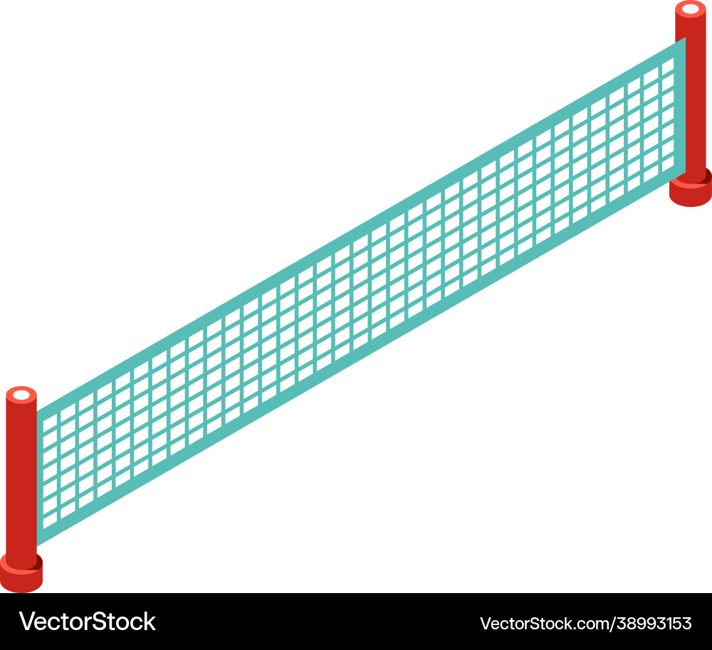Tennis net isometric composition Royalty Free Vector Image