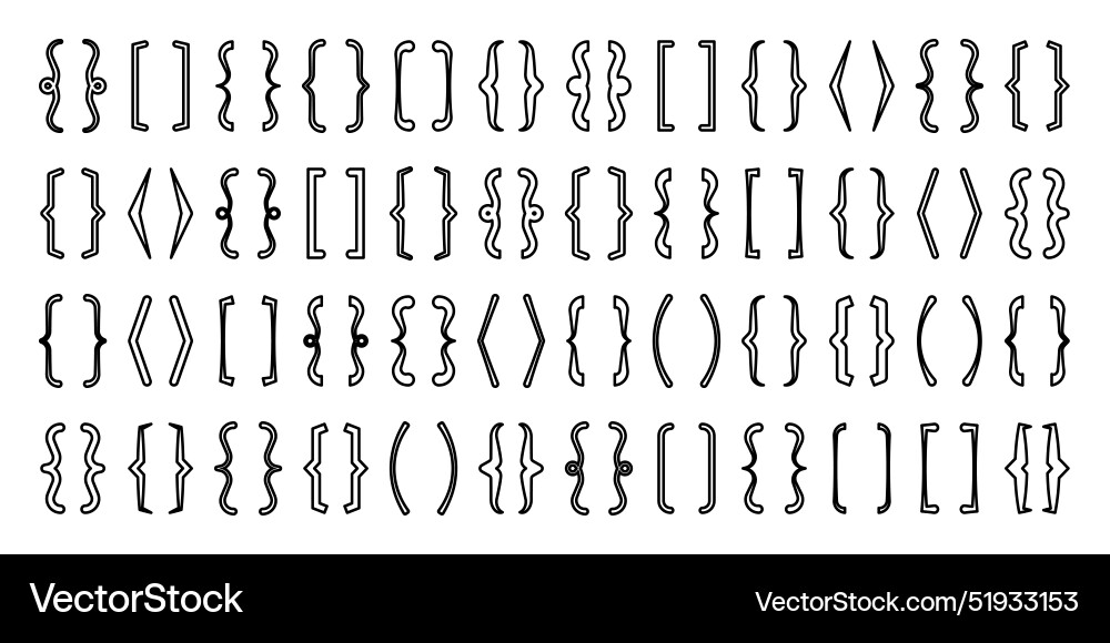 Text brackets collection black quotation box Vector Image