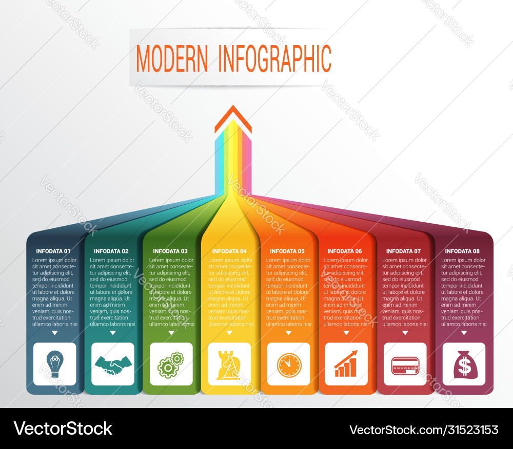 Vertical colourful strips with prospect and shade Vector Image