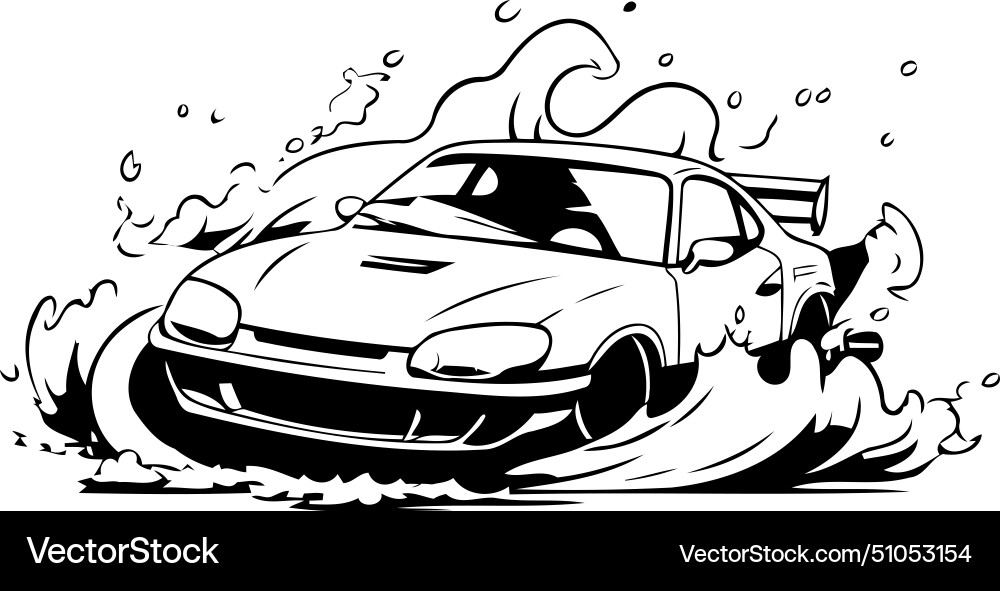 Car on the water Royalty Free Vector Image - VectorStock