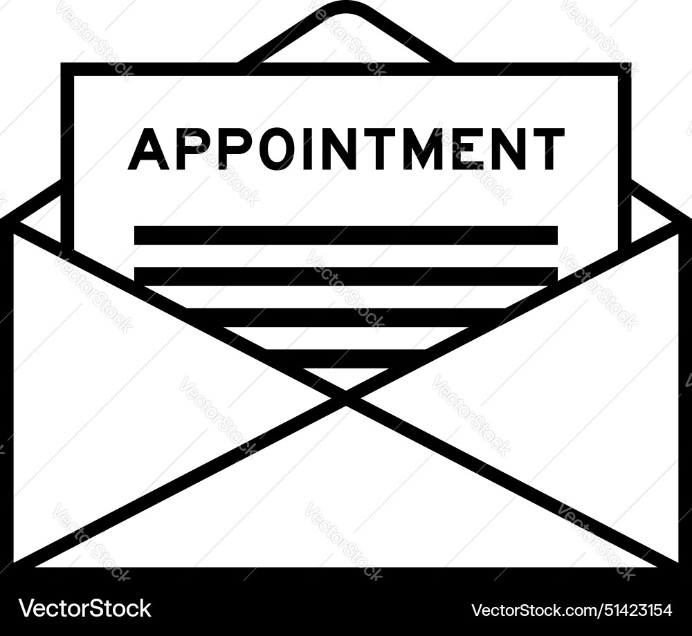 Envelope and letter sign with word appointment Vector Image