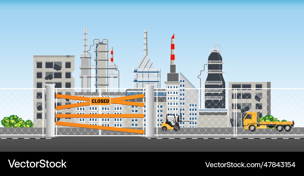 Industrial building closed and abandoned Vector Image
