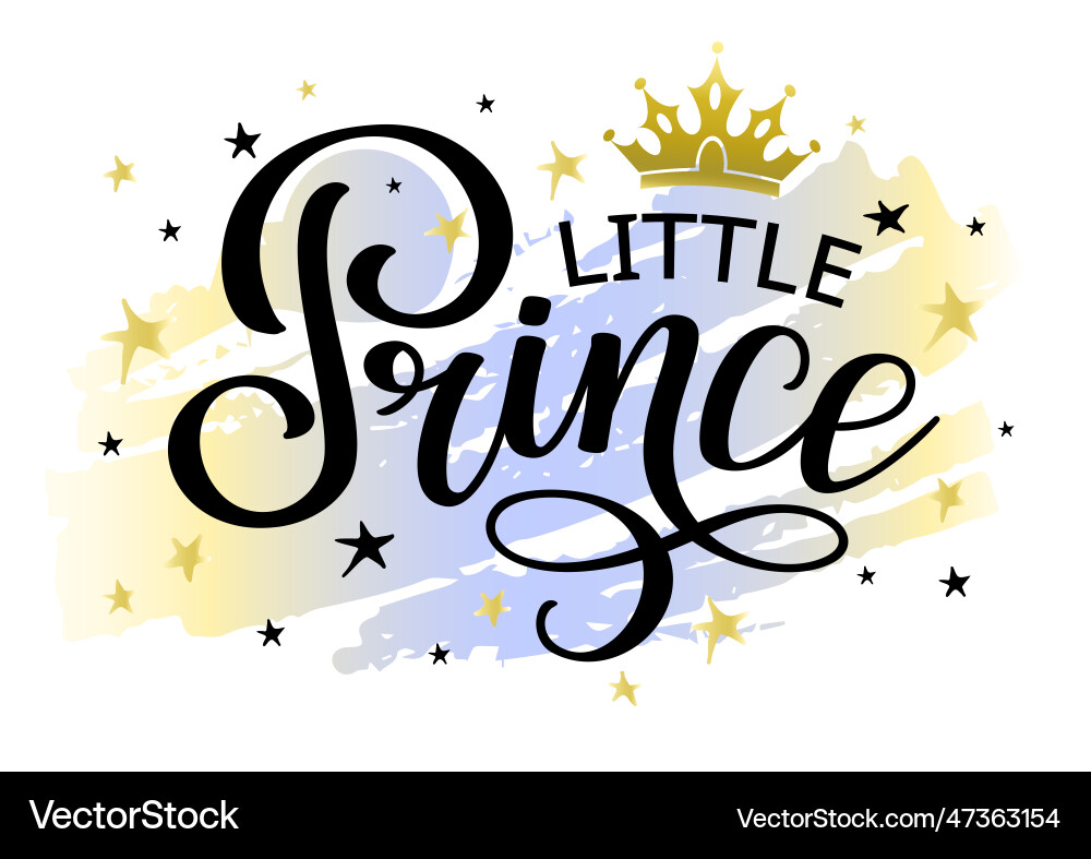 Little prince lettering design with blue Vector Image