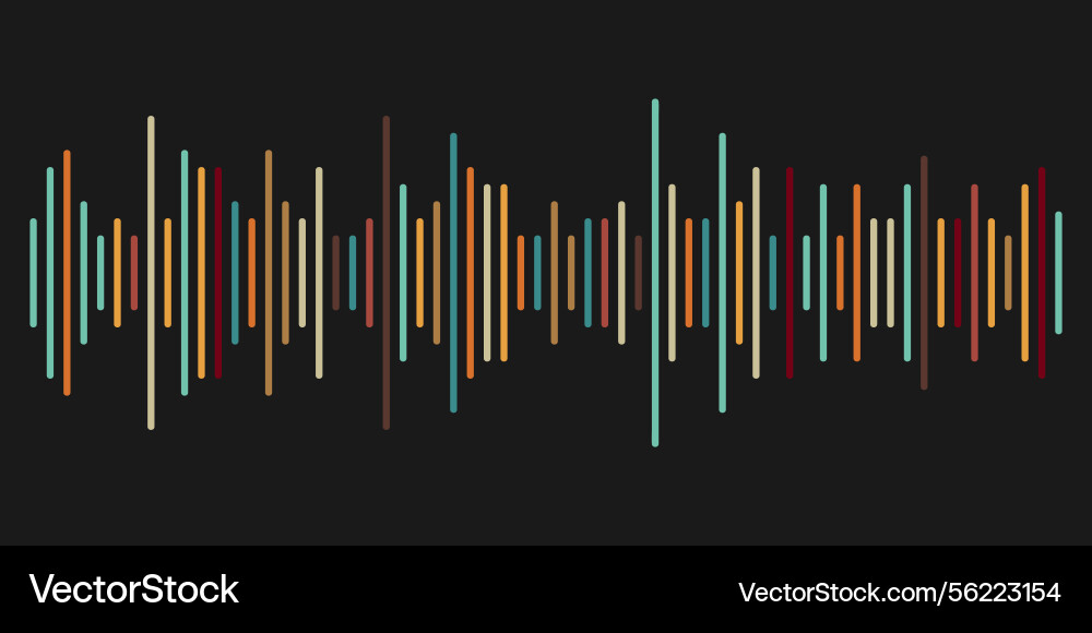 Minimal retro coloured sound wave banner Vector Image