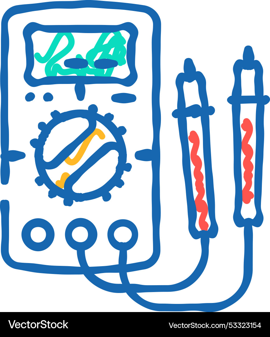 Multimeter testing electronics icon doodle Vector Image