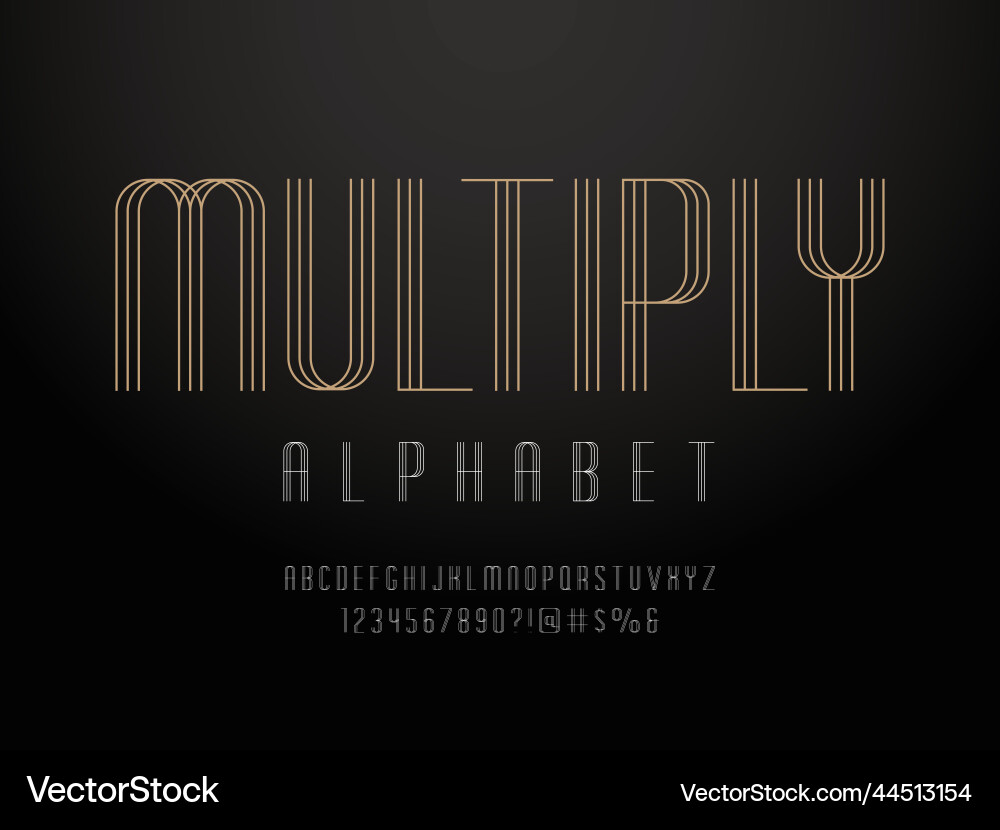 Multiply font Royalty Free Vector Image - VectorStock