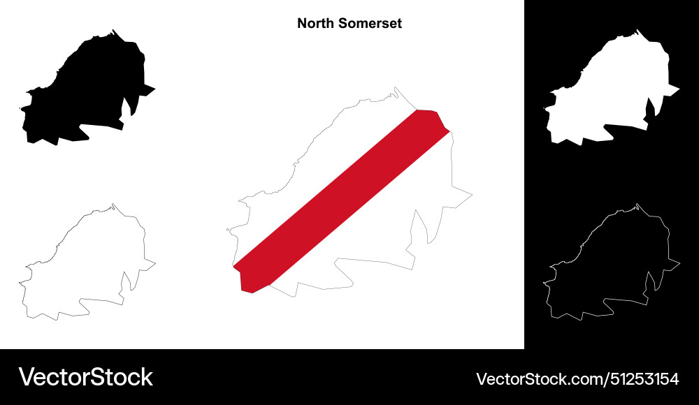 North somerset outline map Royalty Free Vector Image
