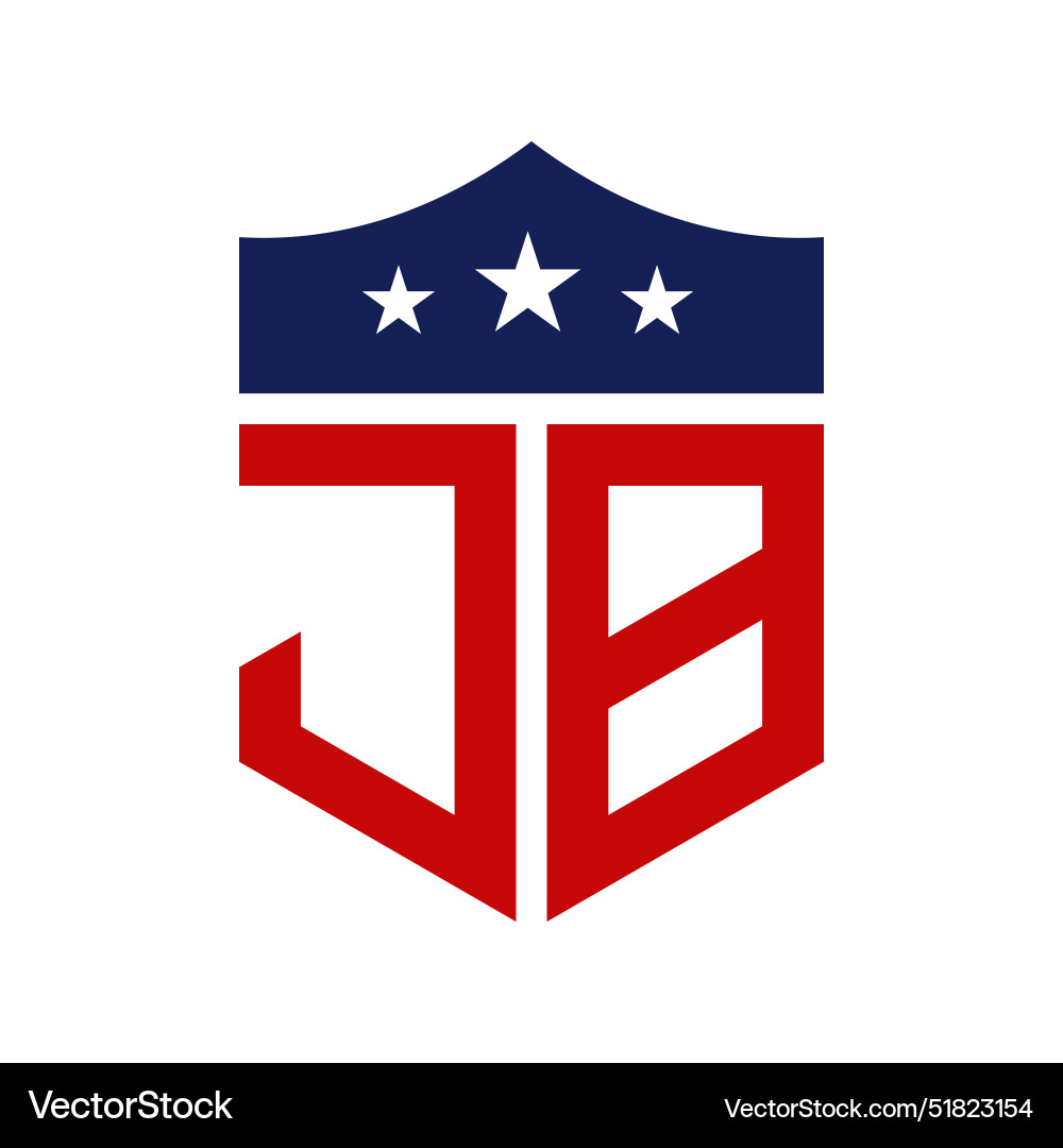 Patriotic jb logo design letter Royalty Free Vector Image