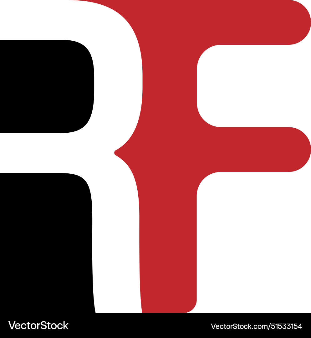 Rf letter logo design fr icon Royalty Free Vector Image