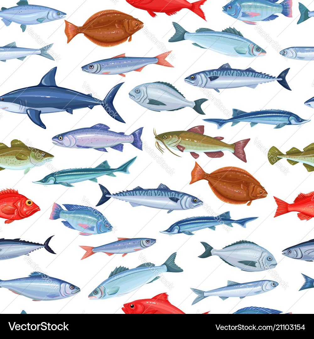 Seamless pattern with fish Royalty Free Vector Image