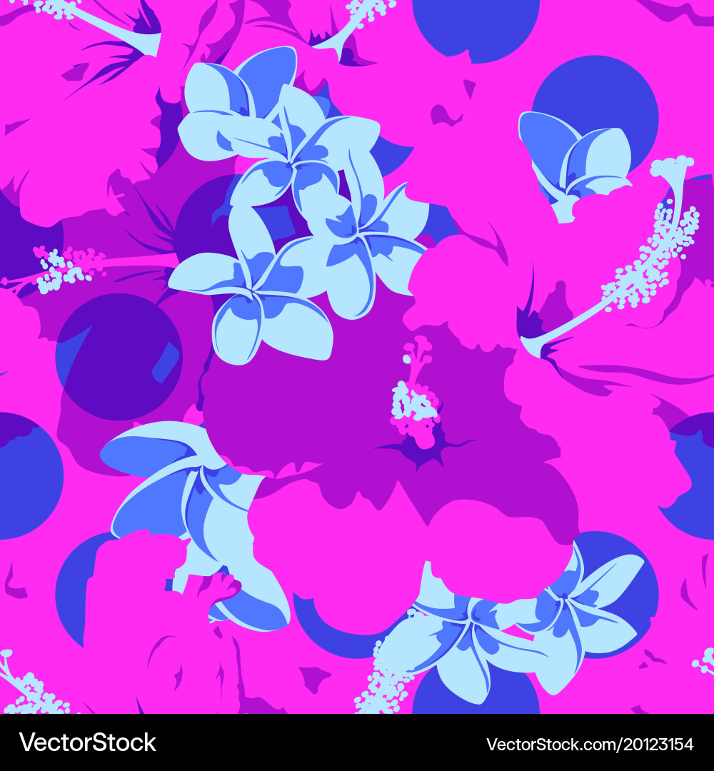 Seamless ultraviolet hawaiian tropical pattern Vector Image