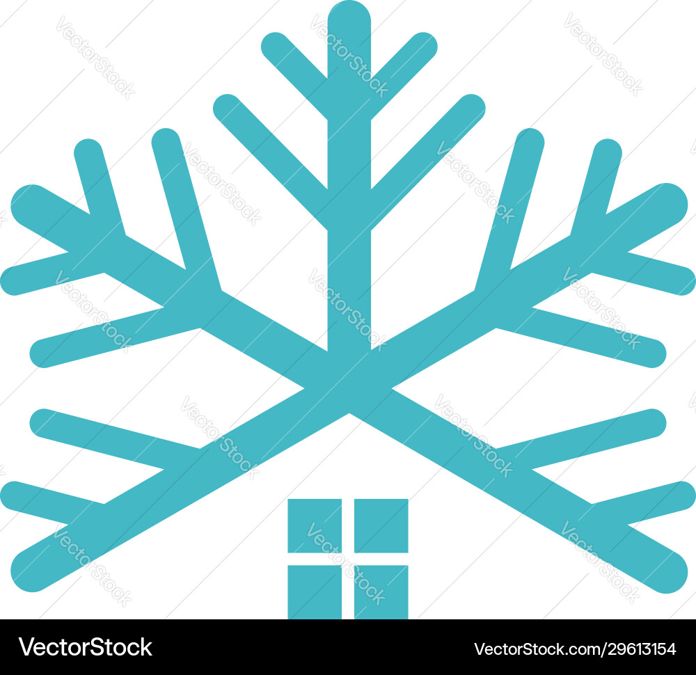 Snowflake house hvac installation logo template Vector Image