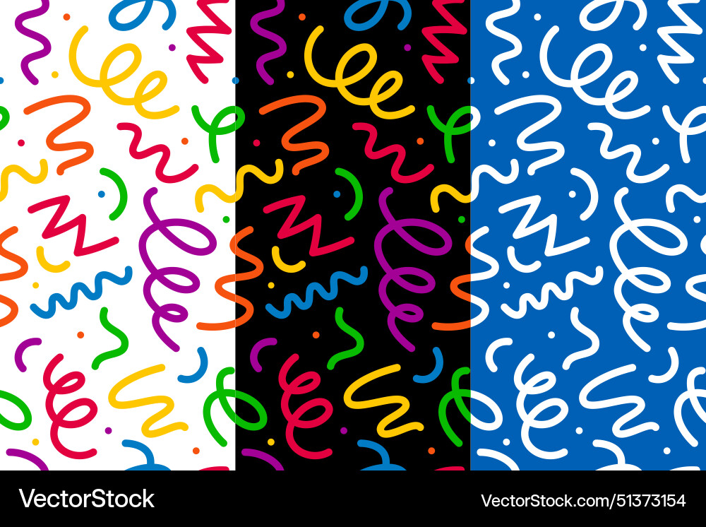 Squiggle line pattern vibrant kids background Vector Image