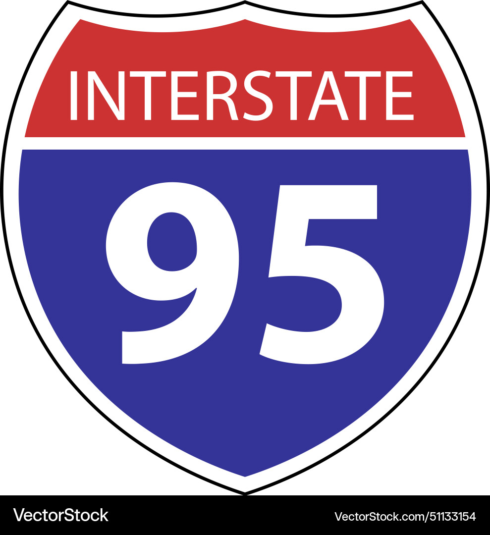 Us interstate 95 highway icon Royalty Free Vector Image