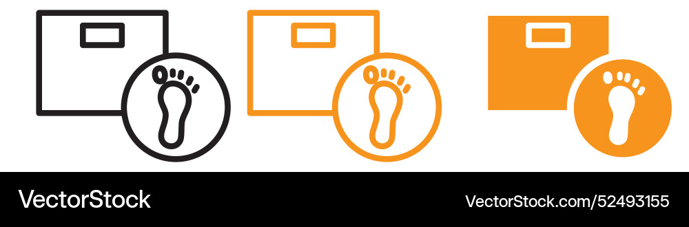 Accurate footprint on weight scale icon Royalty Free Vector