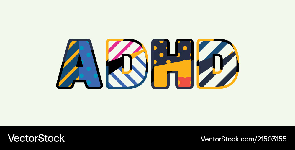 Adhd concept word art Royalty Free Vector Image