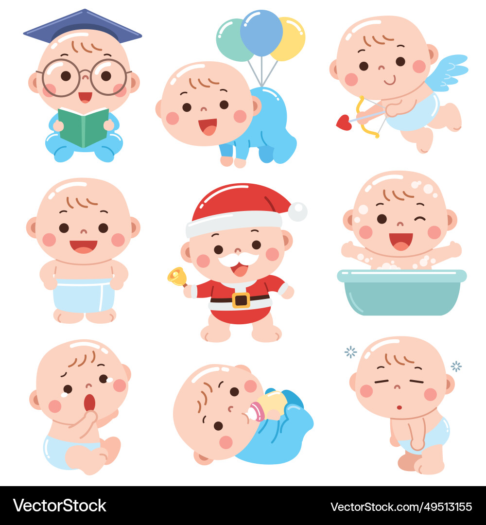 Adorable Cartoon Baby Character Royalty Free Vector Image