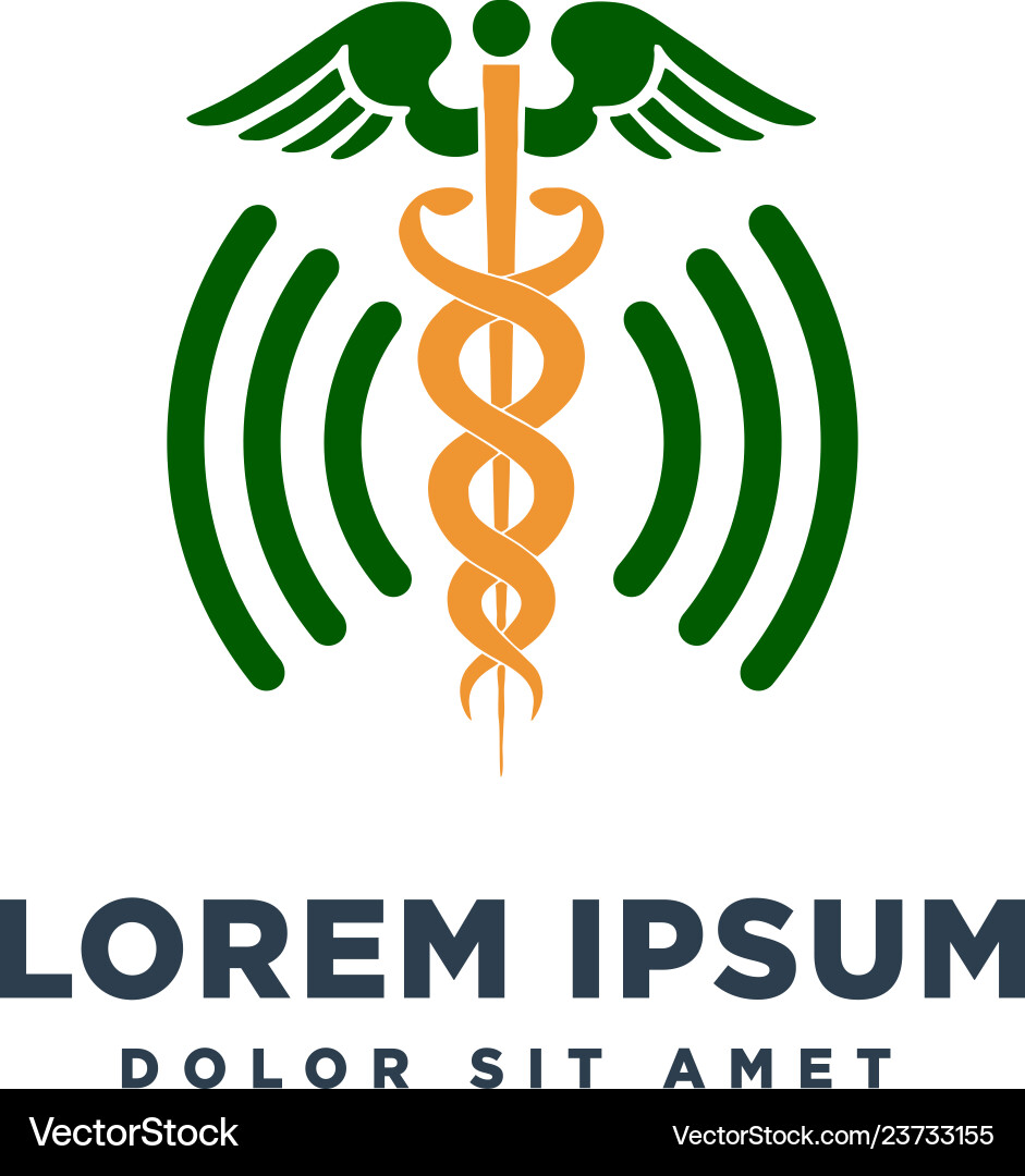 Caduceus medical symbol Royalty Free Vector Image