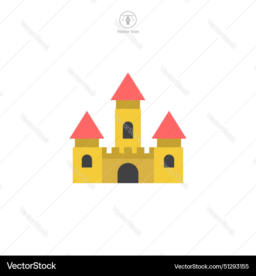 Castle icon symbol isolated on white background Vector Image