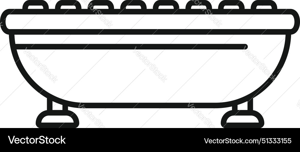 Classic clawfoot bathtub line art icon Royalty Free Vector