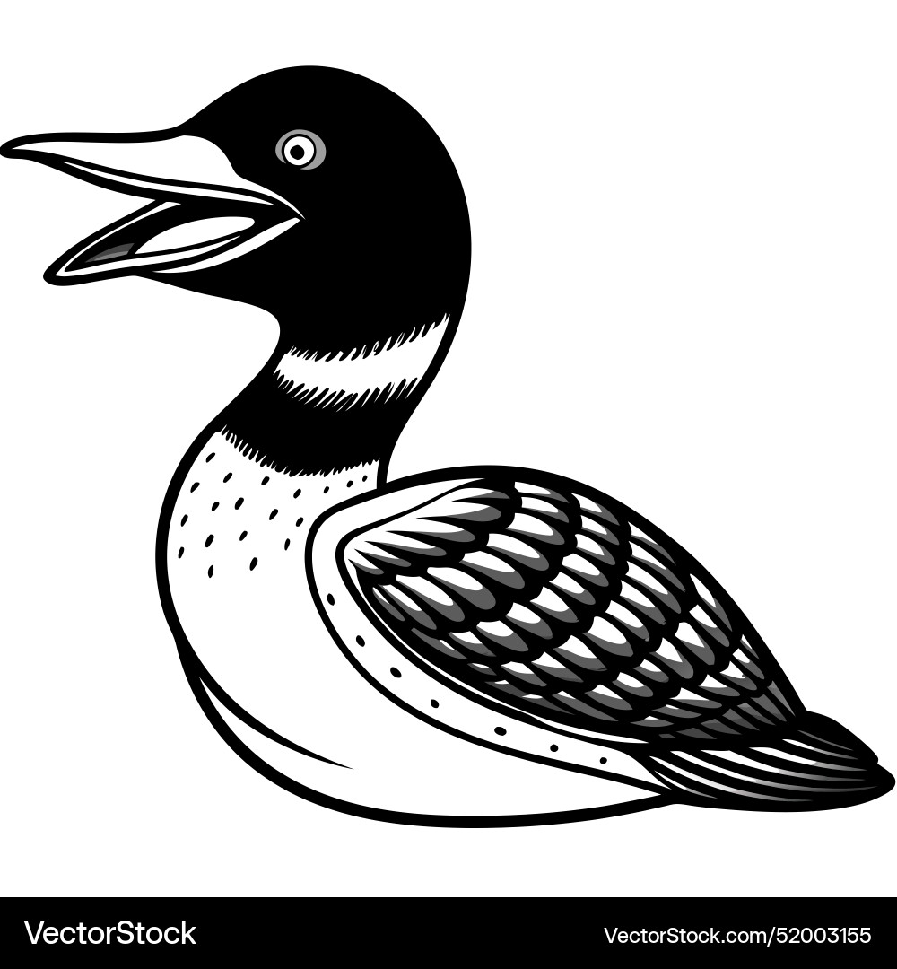 Common loon bird laughs icon Royalty Free Vector Image