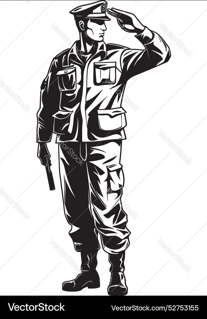 Dutys honor military salute icon sentry Royalty Free Vector