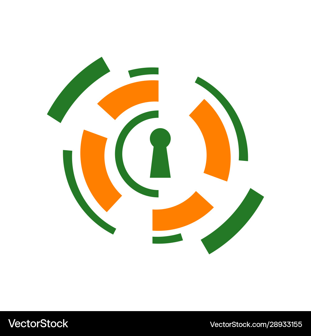Encrypted key cyber security logo design Vector Image