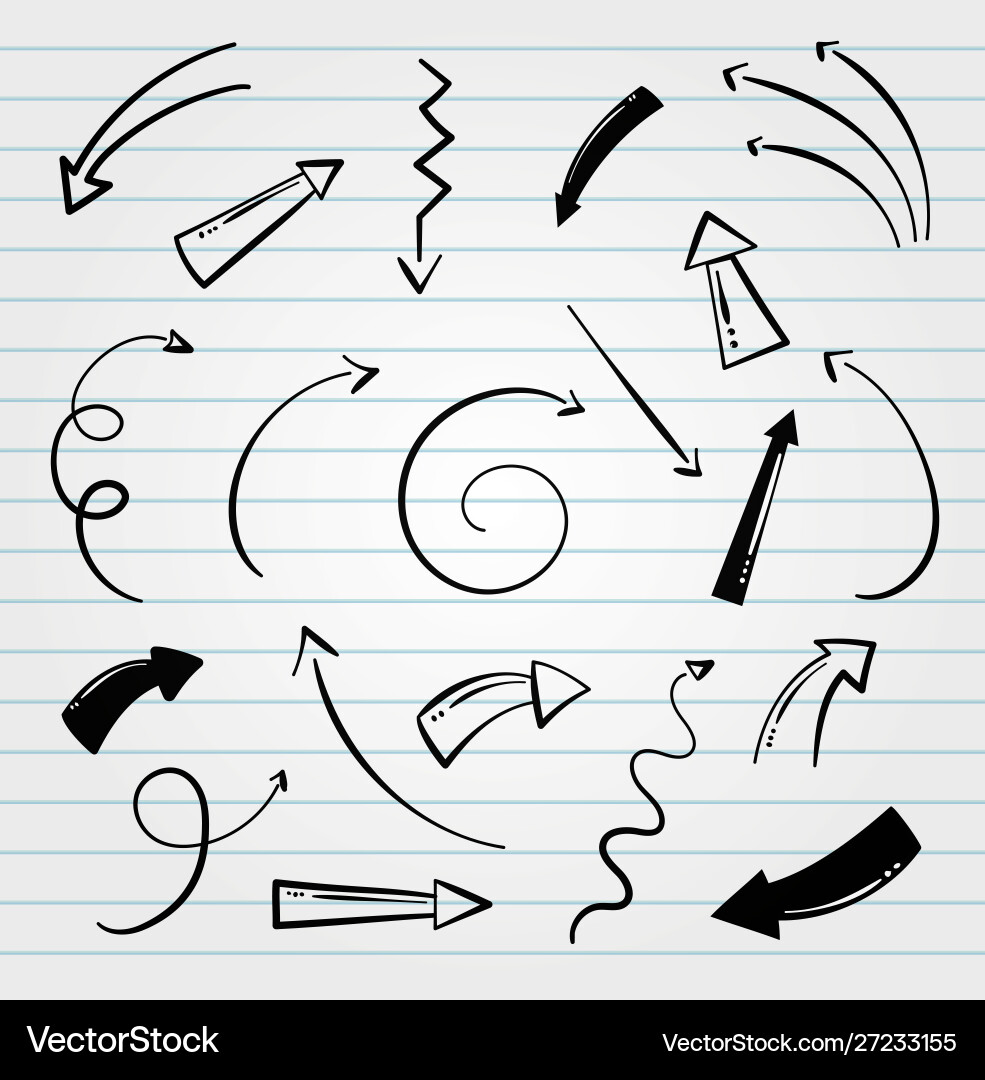 Infographic arrow cartoon set Royalty Free Vector Image