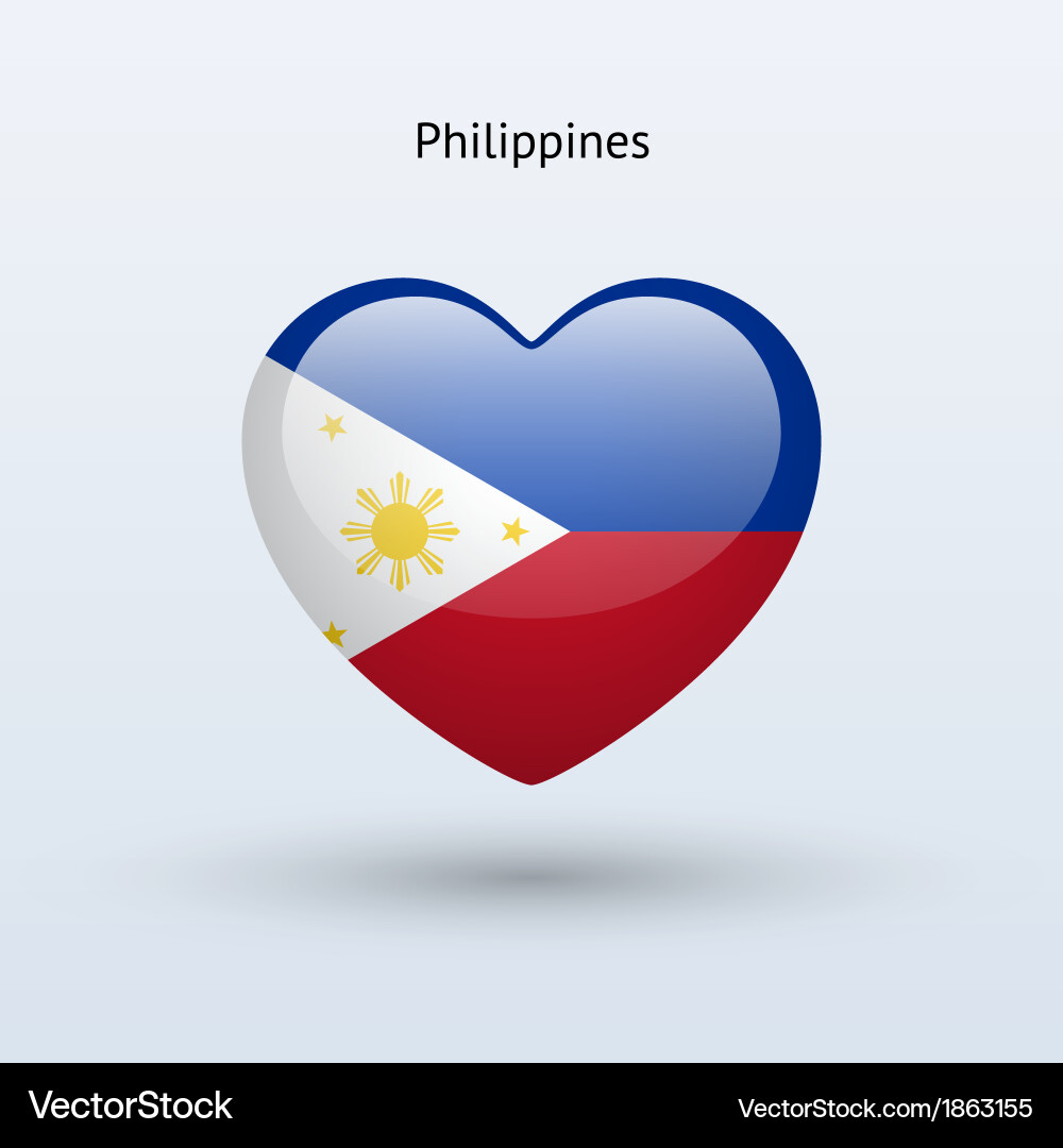 Love philippines symbol heart flag icon Royalty Free Vector
