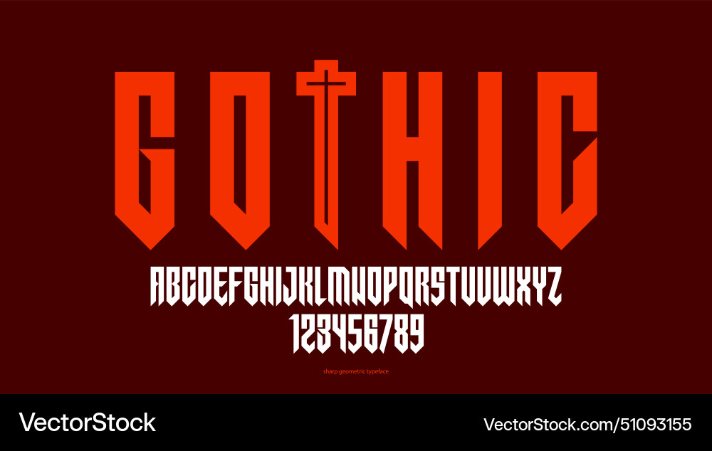 Sharp and bold display condensed font for logos Vector Image