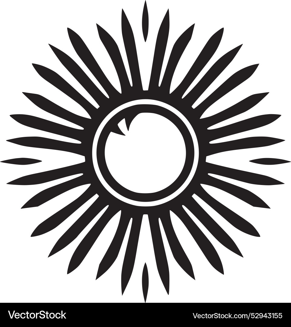 Sun - minimalist and flat logo Royalty Free Vector Image